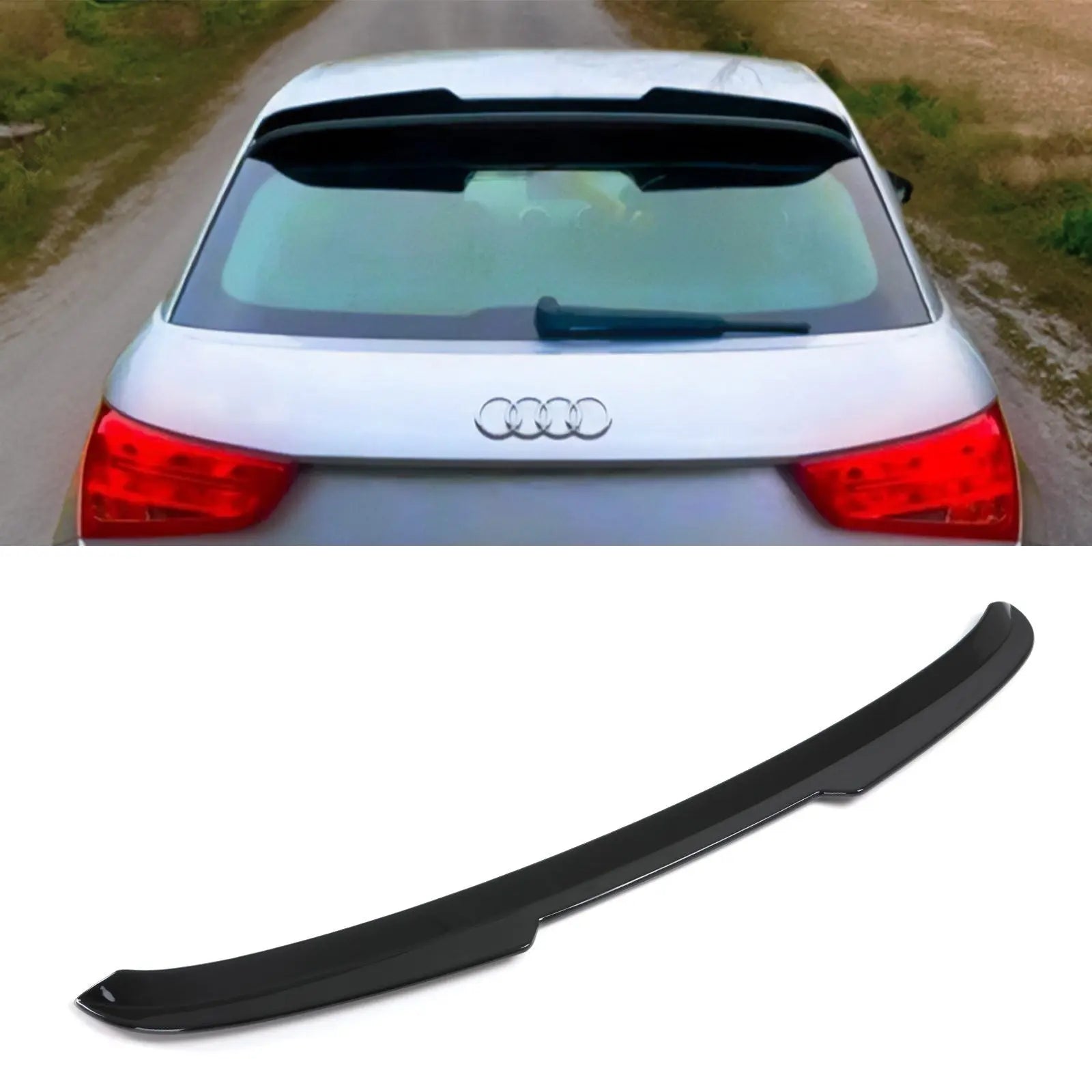 Rear Spoiler Lip Gloss Black - Audi A1 8X 12-15 - OMI ALLOY WHEELS